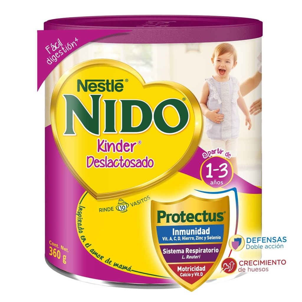 LECHE NIDO KINDER DESLACTOSADA 360G | Farmacias MV